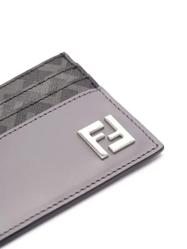 Fendi Ff Logo-plaque Leather Cardholder