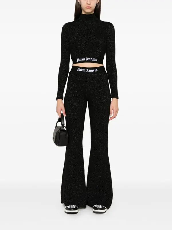 Palm Angels Logo Tape Flared Trousers
