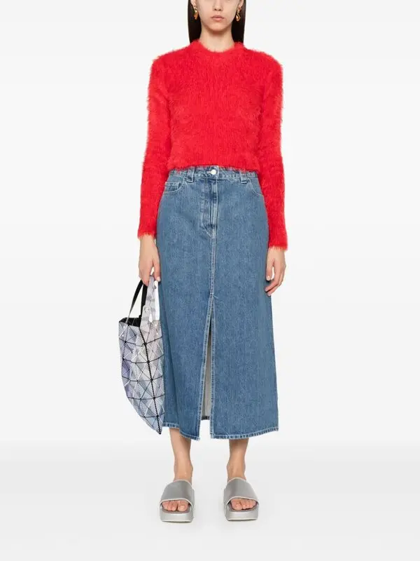 Sunnei Logo-patch Denim Skirt - Blue