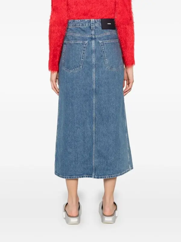 Sunnei Logo-patch Denim Skirt - Blue