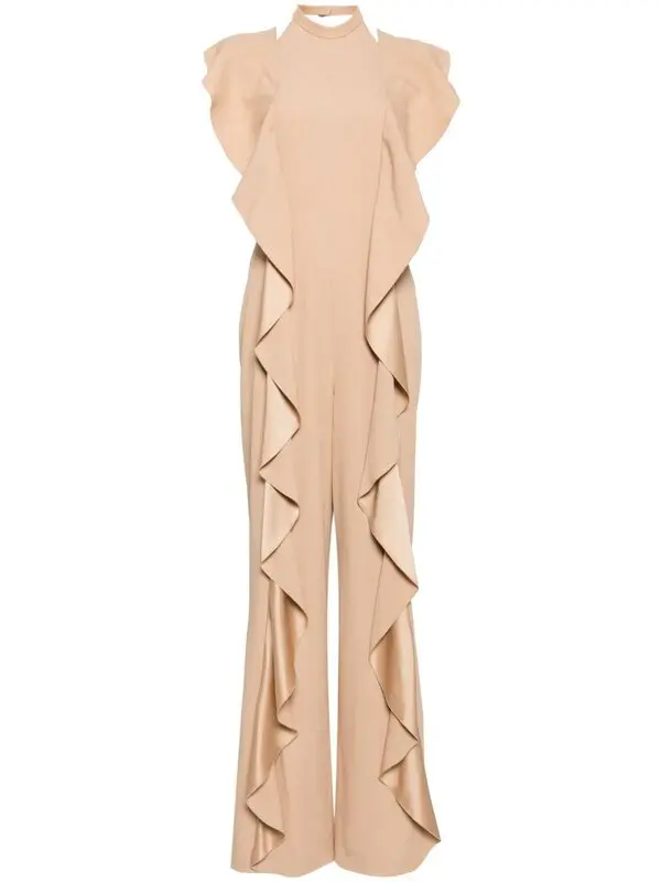Alberta Ferretti Draped Jumpsuit - Neutrals