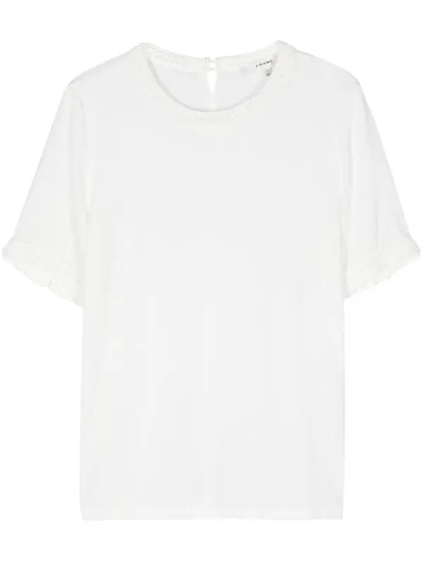 FRAME Crochet-trim T-shirt