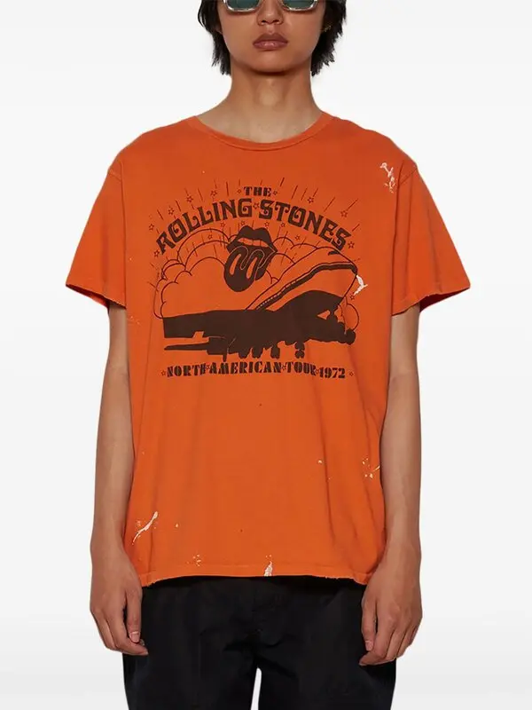 Madeworn The Rolling Stones Cotton T-Shirt - Orange | Editorialist