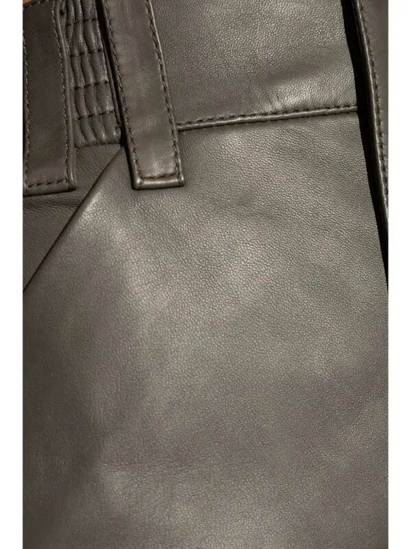 Saint Laurent Leather Pencil Skirt - Grey