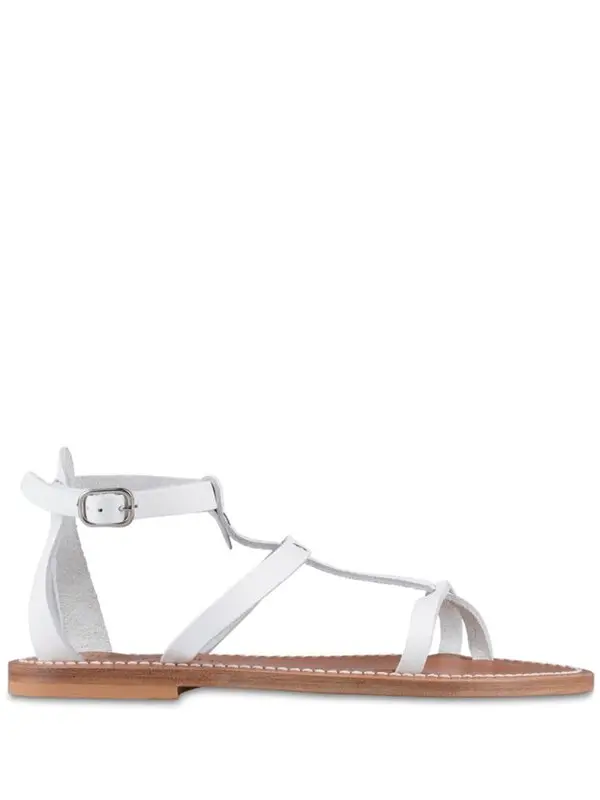 K.JACQUES Ankle-buckle Leather Sandals - White