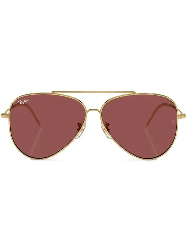 Ray-ban Aviator Reverse Tinted Sunglasses - Gold