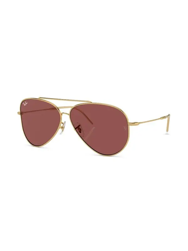 Ray-ban Aviator Reverse Tinted Sunglasses - Gold