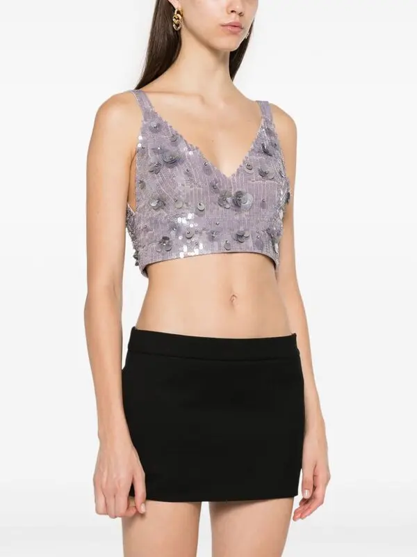 P.a.r.o.s.h Sequinned Top - Grey