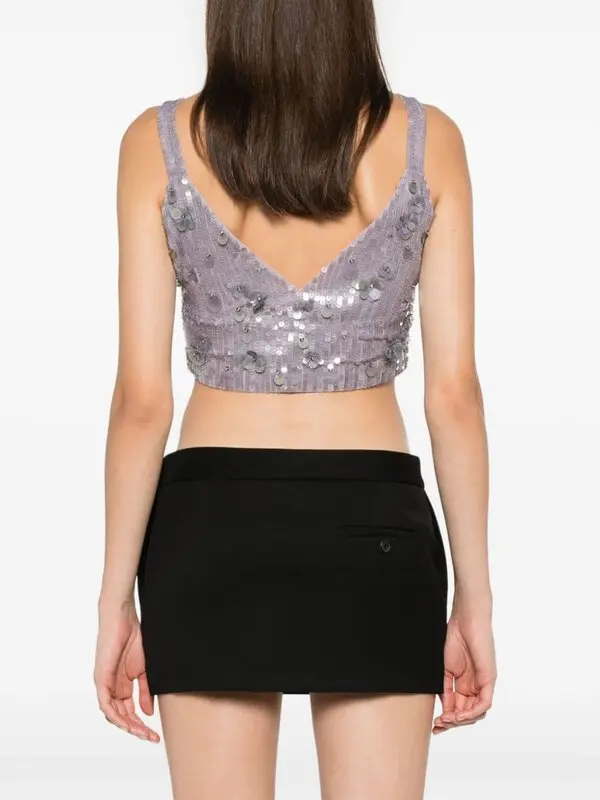 P.a.r.o.s.h Sequinned Top - Grey