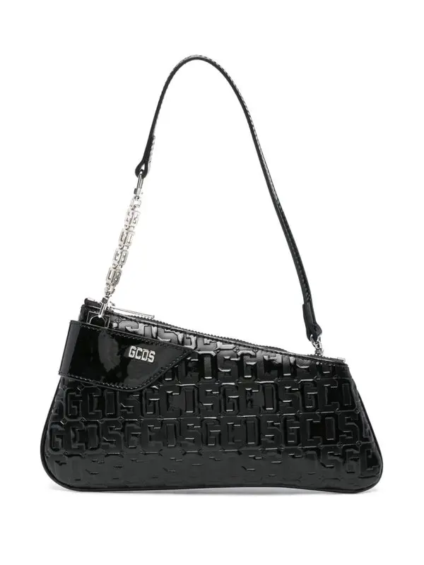 Gcds Comma Notte Monogram Shoulder Bag - Black