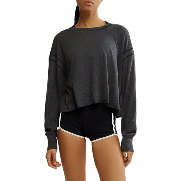 Free People My Time Layer Crop Top - Black