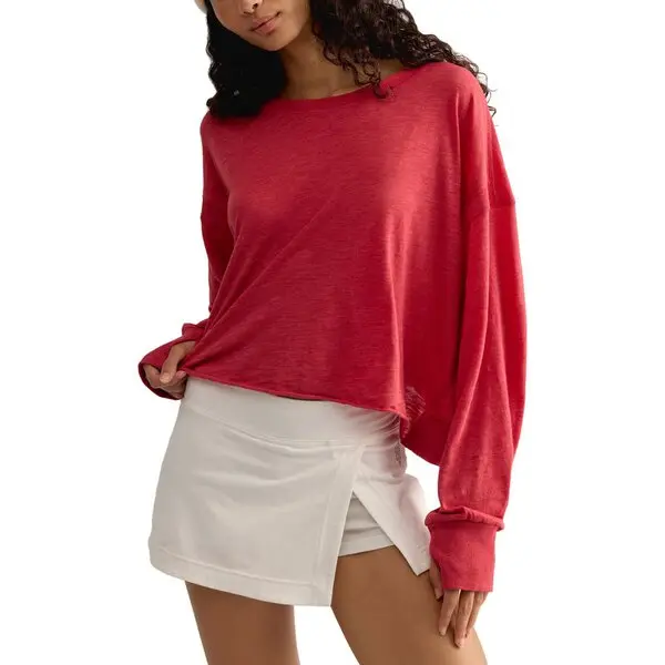 Free People My Time Layer Crop Top - Candy Apple