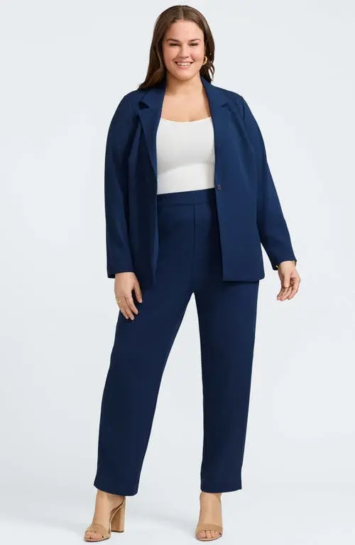 Foxcroft Morgan Crepe Knit Blazer - Navy