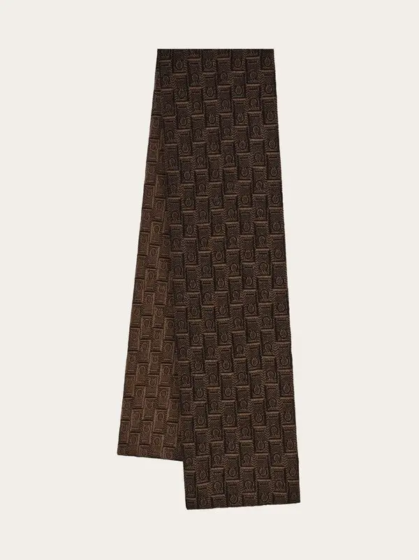 FERRAGAMO Monogram Scarf - Brown