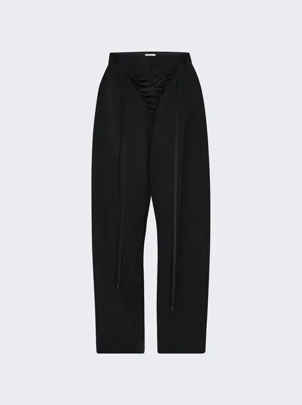 JEAN PAUL GAULTIER Tailored Wool Pants With Lacing Detail