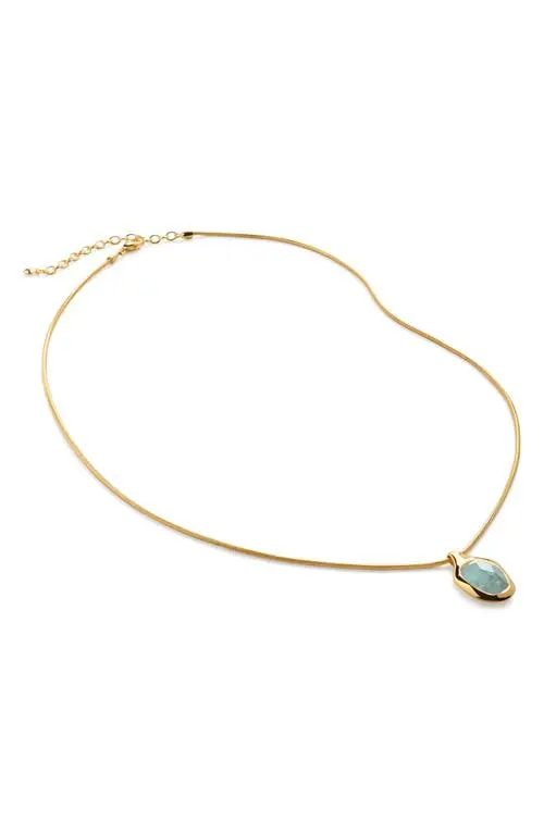 Monica Vinader Odyssey Aquamarine Pendant Necklace - 18ct Gold Vermeil/aquamarine