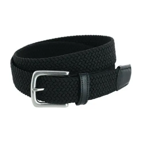 Trafalgar Riverside Solid Stretch Weave Belt - Black