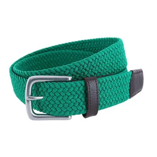 Trafalgar Riverside Solid Stretch Weave Belt - Emerald Green