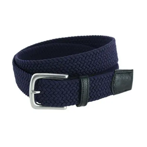 Trafalgar Riverside Solid Stretch Woven Belt - Navy