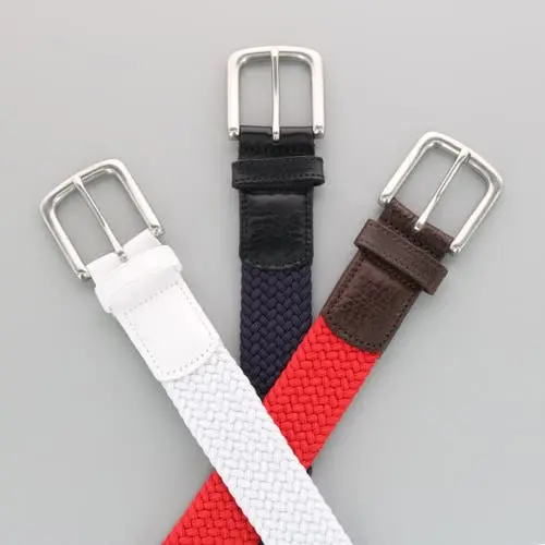 Trafalgar Riverside Solid Stretch Woven Belt - White