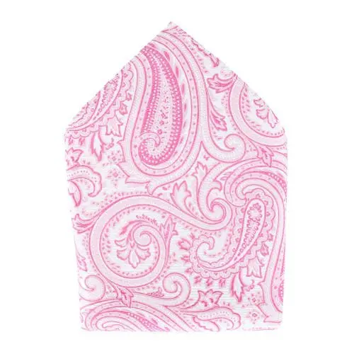 Trafalgar Sobee Paisley Braces, Necktie, And Pocket Square Set - Pink