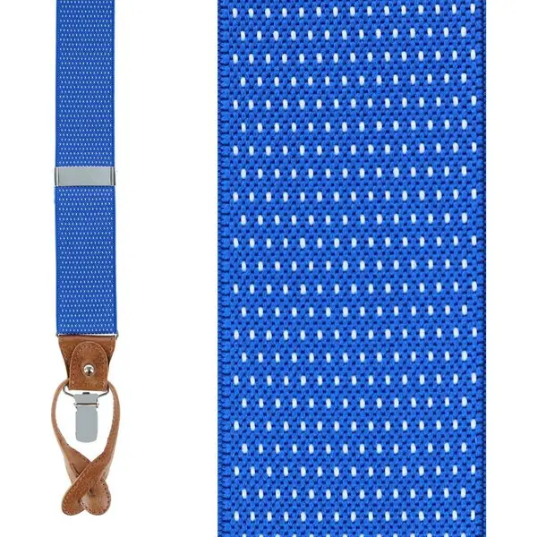 Trafalgar Napier Elastic Convertible Suspenders - Blue