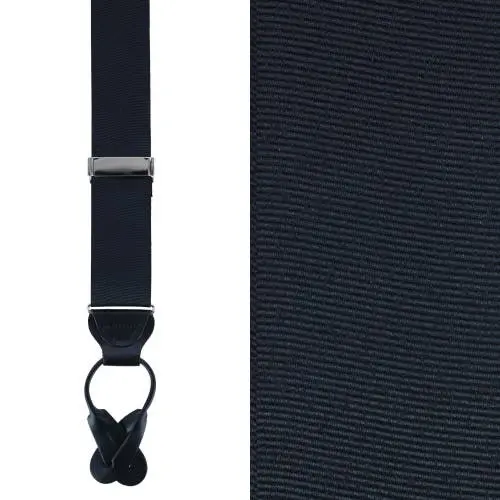Trafalgar Big & Tall Phoenix Grosgrain Ribbon Button-end Suspenders - Black