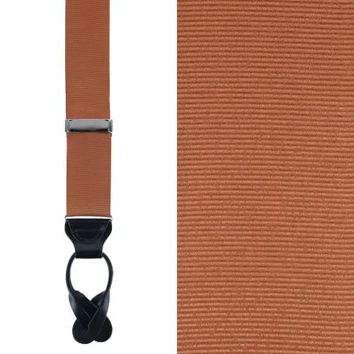 Trafalgar Big & Tall Phoenix Grosgrain Ribbon Button-end Suspenders - Dark Khaki