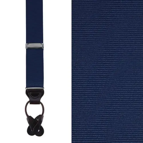 Trafalgar Phoenix Grosgrain Button-end Suspenders - Navy