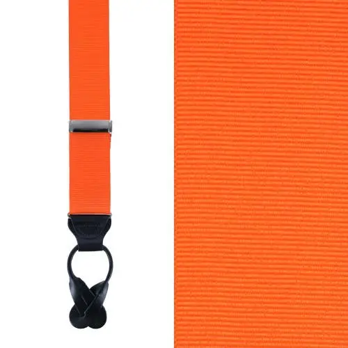 Trafalgar Phoenix Grosgrain Button-end Suspenders - Pumpkin