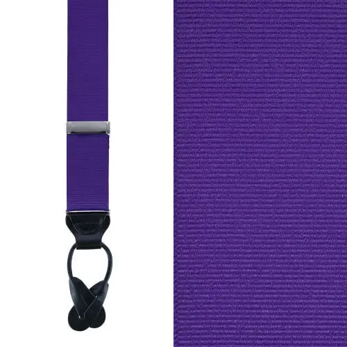 Trafalgar Phoenix Grosgrain Button-end Suspenders - Purple