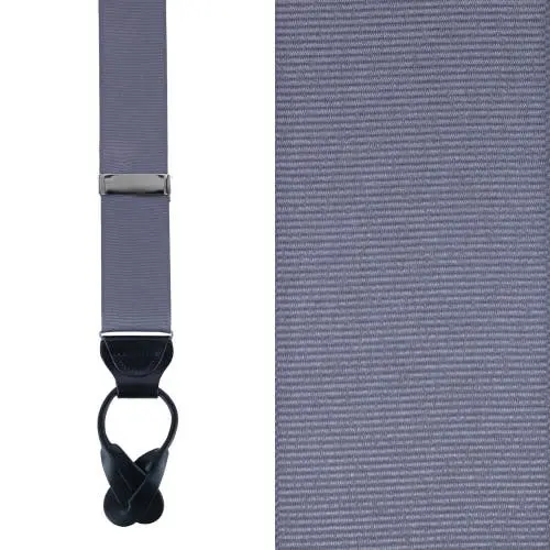 Trafalgar Phoenix Grosgrain Button-end Suspenders - Smokey Grey
