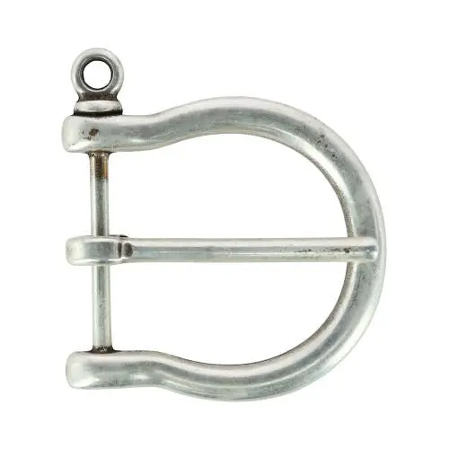 Trafalgar 35mm Rounded Solid Brass Harness Belt Buckle - Silver
