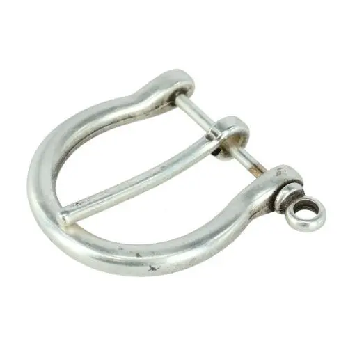 Trafalgar 35mm Rounded Solid Brass Harness Belt Buckle - Silver