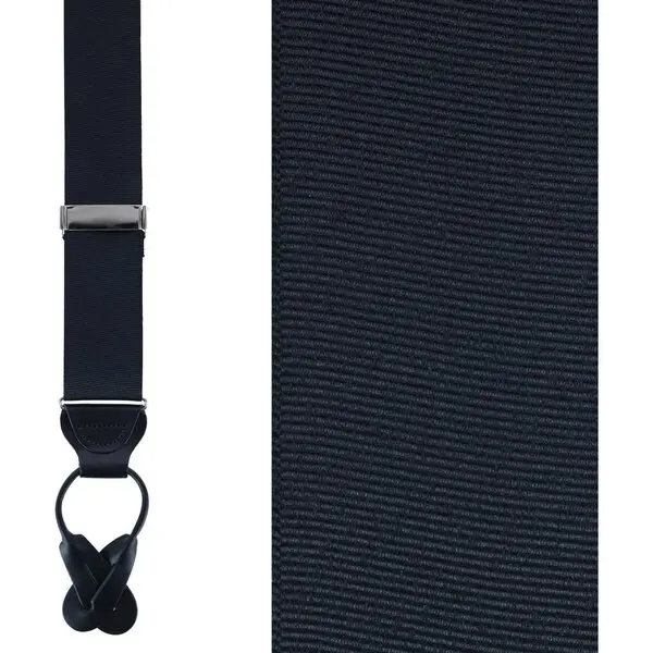 Trafalgar Phoenix 38mm Grosgrain Button End Suspenders - Black