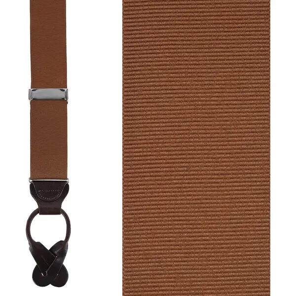Trafalgar Phoenix 38mm Grosgrain Button End Suspenders - Brown