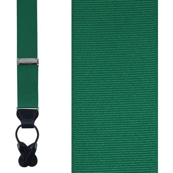 Trafalgar Phoenix 38mm Grosgrain Button End Suspenders - Dark Green