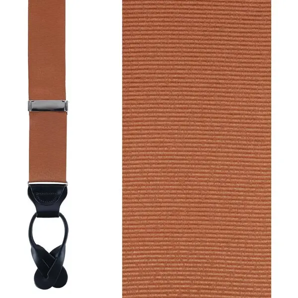 Trafalgar Phoenix 38mm Grosgrain Button End Suspenders - Dark Khaki