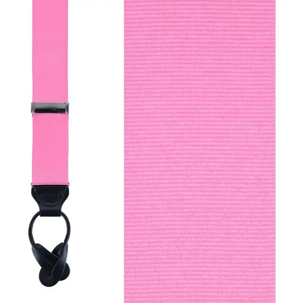 Trafalgar Phoenix 38mm Grosgrain Button End Suspenders - Dark Pink
