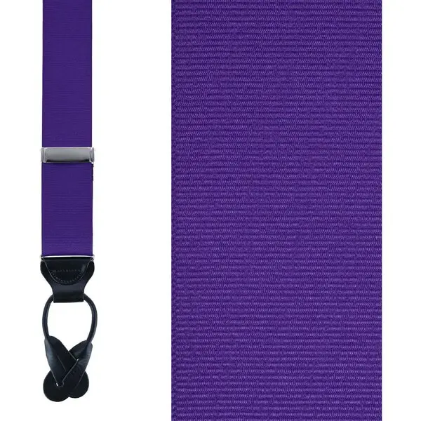 Trafalgar Phoenix 38mm Grosgrain Button End Suspenders - Deep Purple