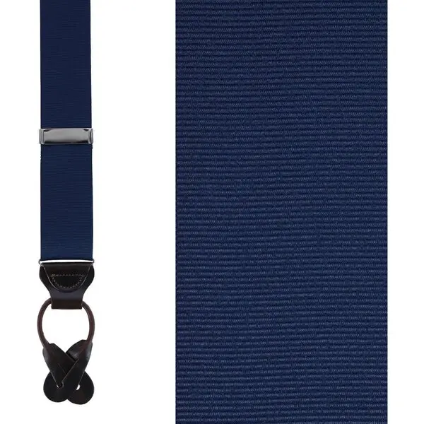 Trafalgar Phoenix 38mm Grosgrain Button End Suspenders - Navy