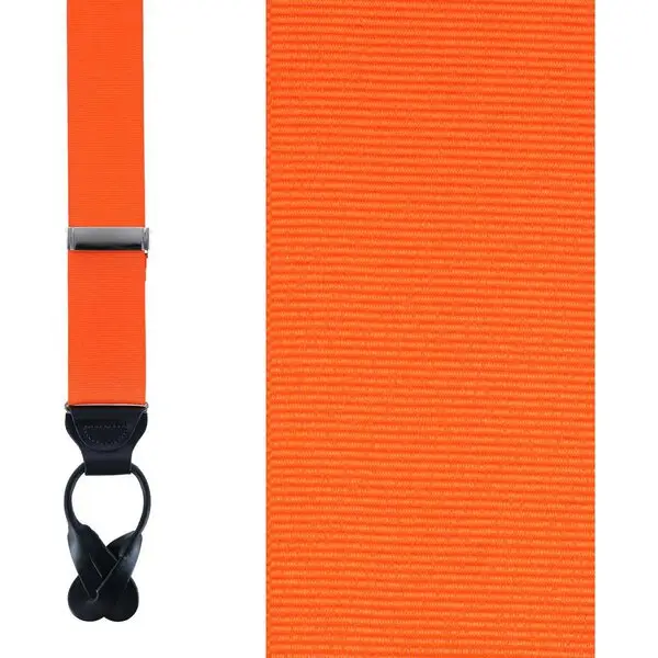 Trafalgar Phoenix 38mm Grosgrain Button End Suspenders - Pumpkin