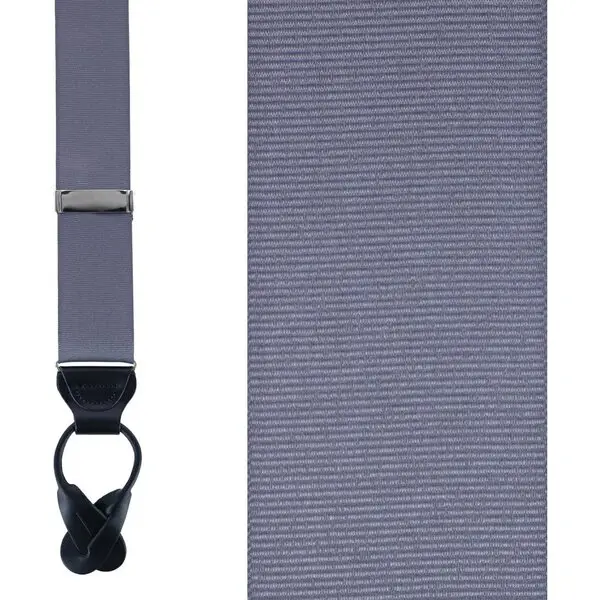 Trafalgar Phoenix 38mm Grosgrain Button End Suspenders - Smokey  Grey