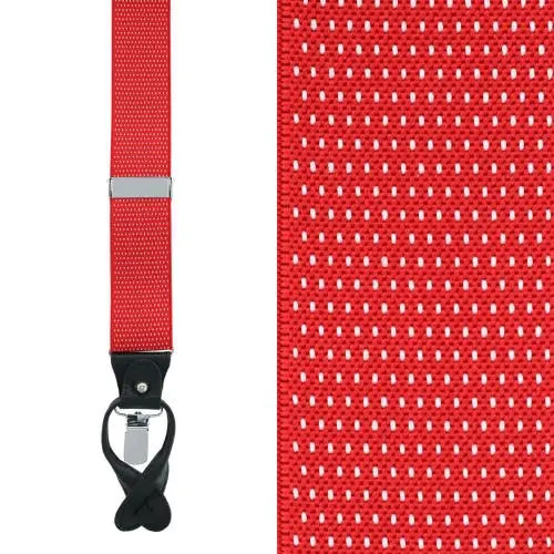 Trafalgar Napier Elastic Convertible End Suspenders - Red