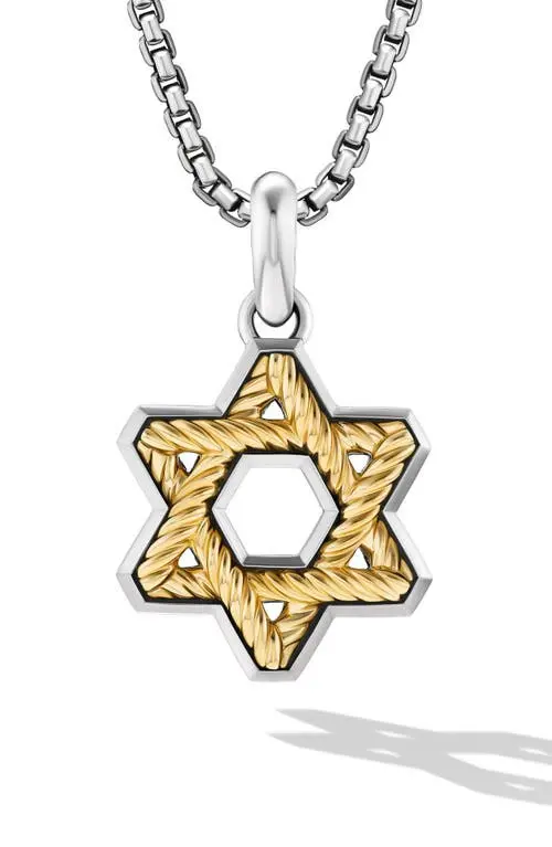 David Yurman Cable Star Of David Amulet Pendant - Sterling Silver And 18k Gold
