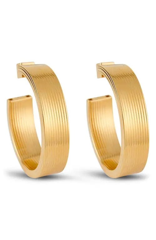 IVI LOS ANGELES Signora Hollow Hoop Earrings - Yellow Gold