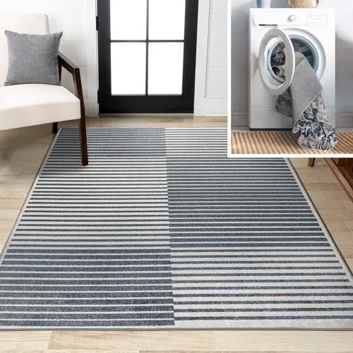 JONATHAN Y Didim Boho Medallion Machine-washable Area Rug - Navy/light Gray