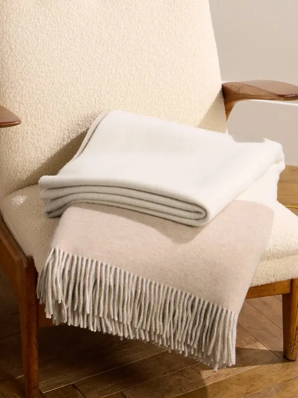 Brunello Cucinelli Fringed Colour-block Cashmere Blanket