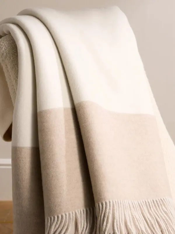 Brunello Cucinelli Fringed Colour-block Cashmere Blanket