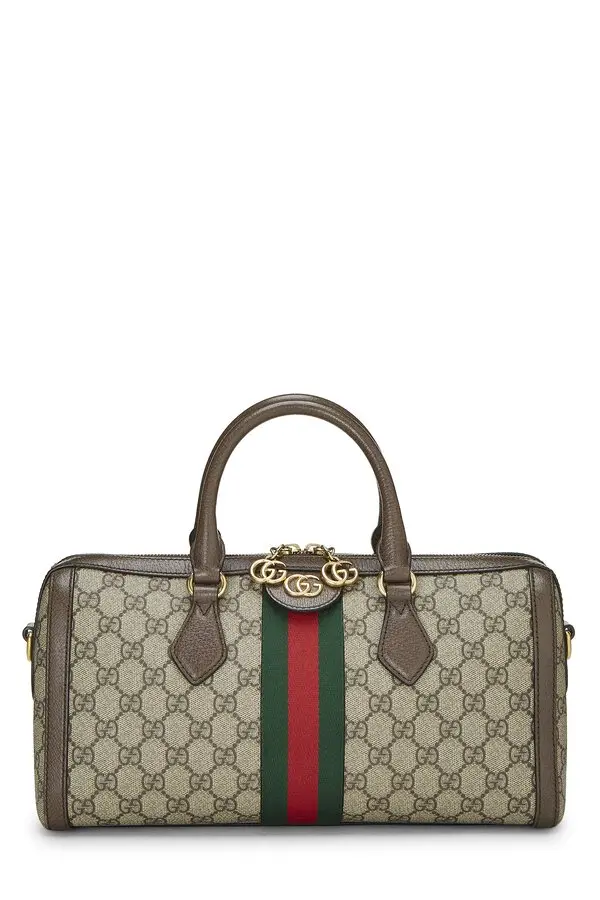 Gucci Original Gg Supreme Ophidia Top Handle Bag - Brown
